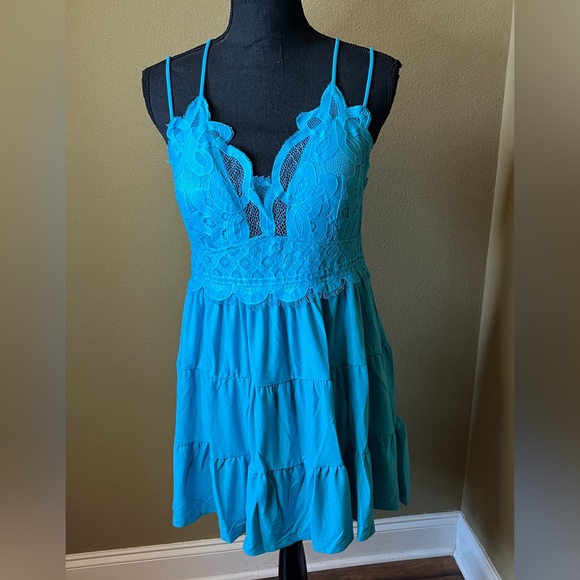 Zenana Outfitters | Tops | Boho Blue Crocheted Lace Bralette Baby Doll ...